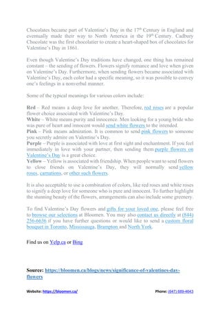 What is the significance of valentines day flowers | PDF