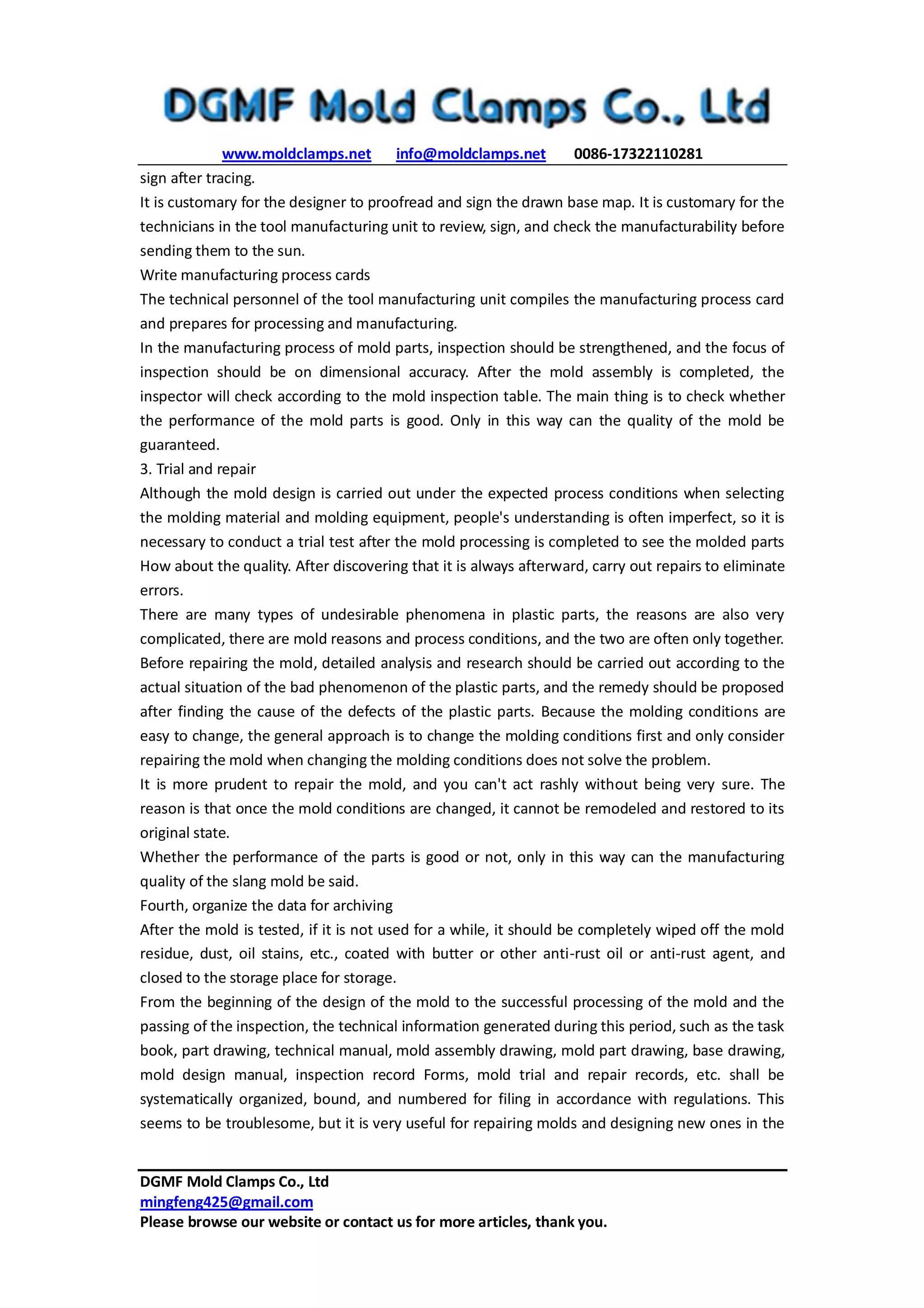 What is the standard injection mold development process? | PDF