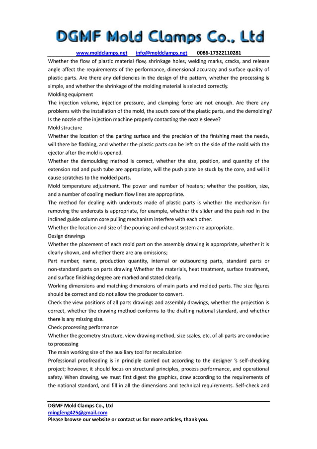 What is the standard injection mold development process? | PDF