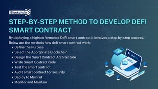 What Is the Step-by-Step Process of Developing a DeFi Smart Contract? | PDF