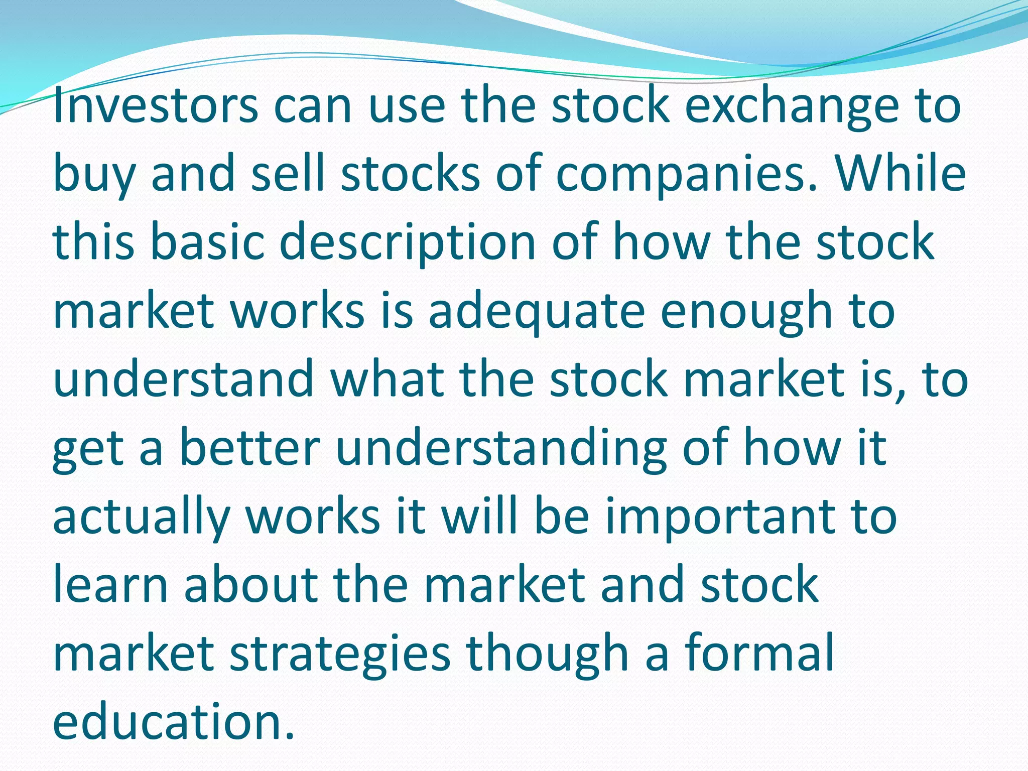What is the stock market | PPTX
