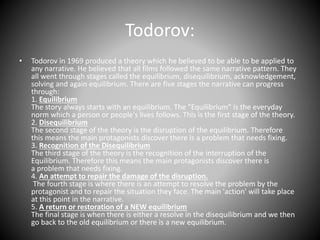 The Storyline for our music video, whilst analysisng Todorov. | PPTX