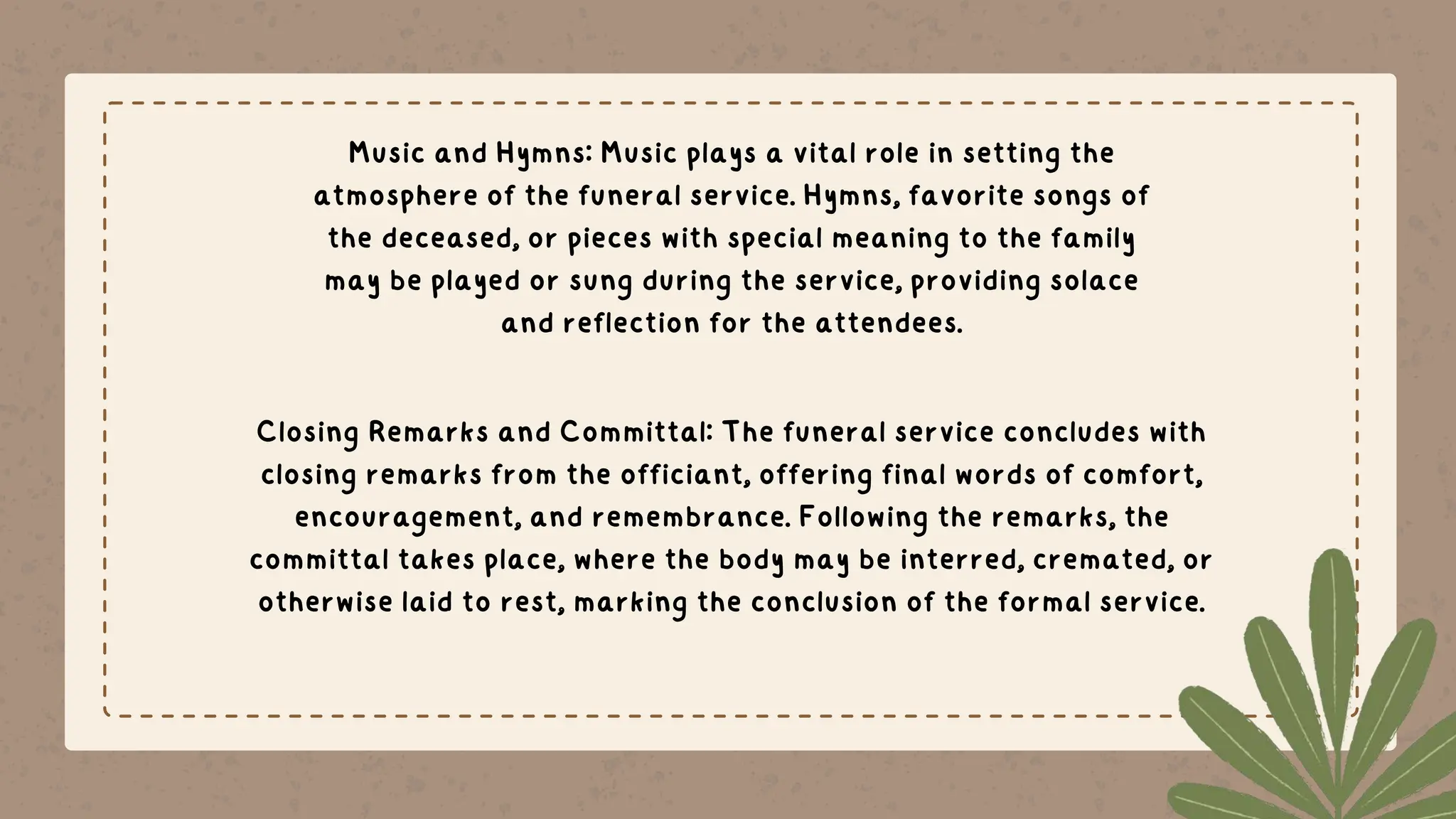 What is the structure of a funeral service. | PPTX