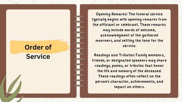 What is the structure of a funeral service. | PPTX | Funeral | Personal ...