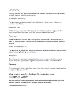 What is the Student Attendance Management System and their Benefits ...