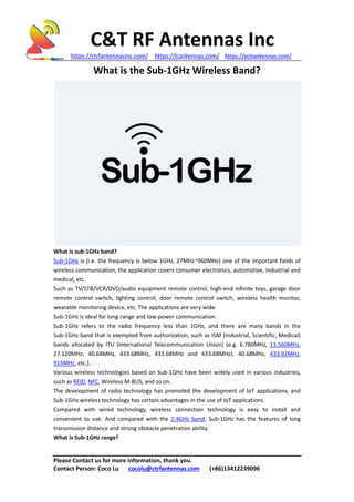 What is the Sub-1GHz Wireless Band.pdf | Internet of Things | Internet