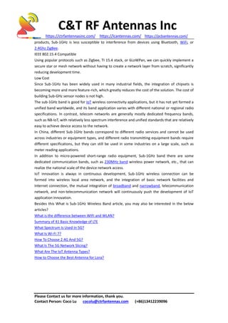 What is the Sub-1GHz Wireless Band.pdf | Internet of Things | Internet