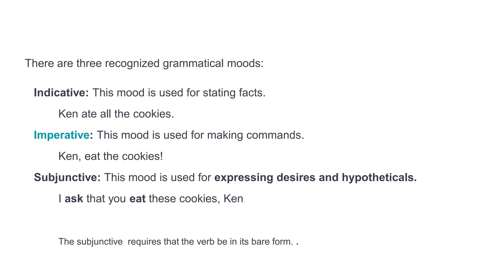What is the subjunctive? Examples and explanation | PPTX