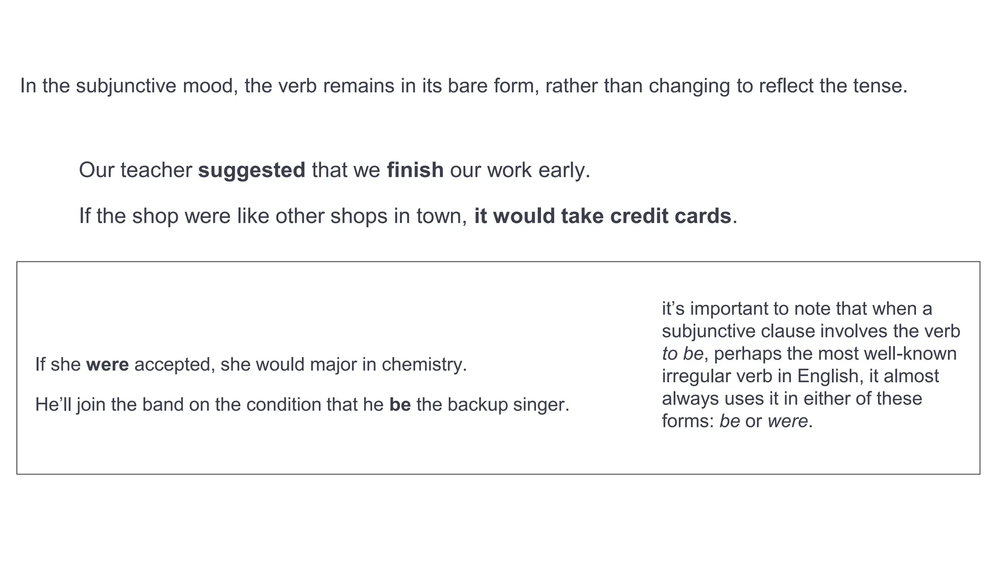 What is the subjunctive? Examples and explanation | PPT