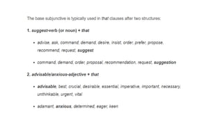 What is the subjunctive? Examples and explanation | PPT