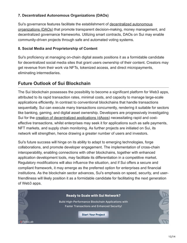 What is the Sui Network : Features and Use Cases | SoluLab | PDF