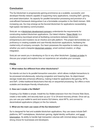 What is the Sui Network : Features and Use Cases | SoluLab | PDF
