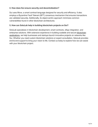 What is the Sui Network : Features and Use Cases | SoluLab | PDF