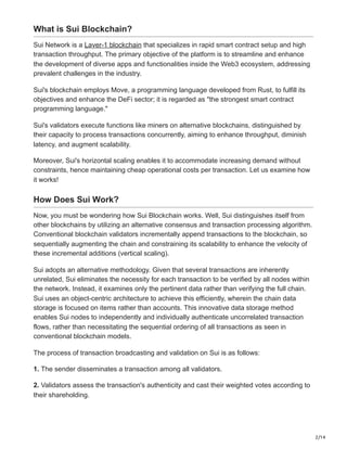 What is the Sui Network : Features and Use Cases | SoluLab | PDF