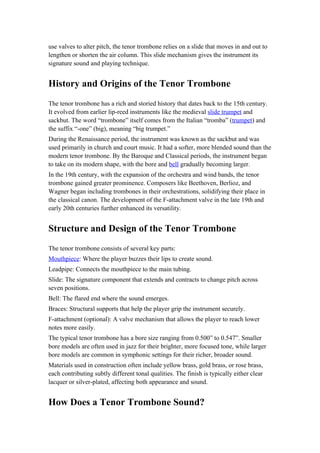 What Is the Tenor Trombone Guide, History & How to Play.docx