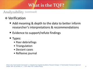 Qualitative Research: What is the Total Quality Framework? | PDF