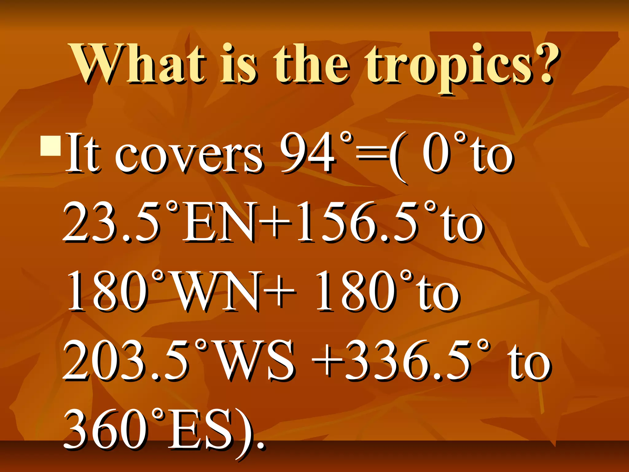 What is the tropics | PPT