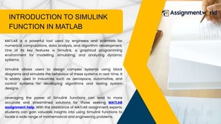 What is the Use of the Simulink Function in Matlab Assignment.pptx