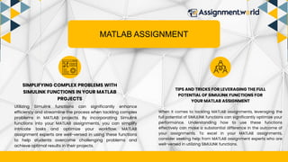 What is the Use of the Simulink Function in Matlab Assignment.pptx