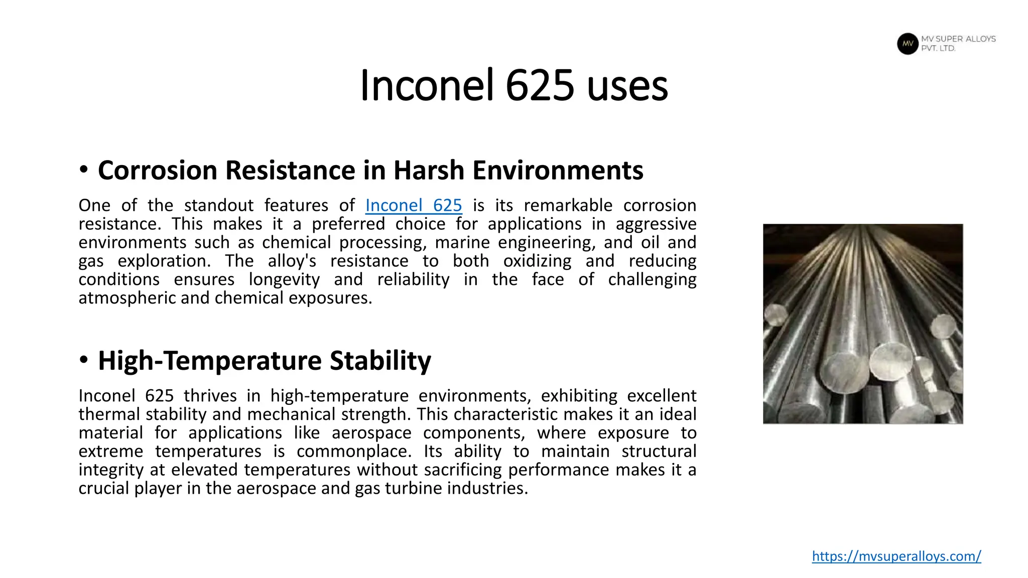 What is the Uses of Inconel 625 - MV Super Alloys | PPTX