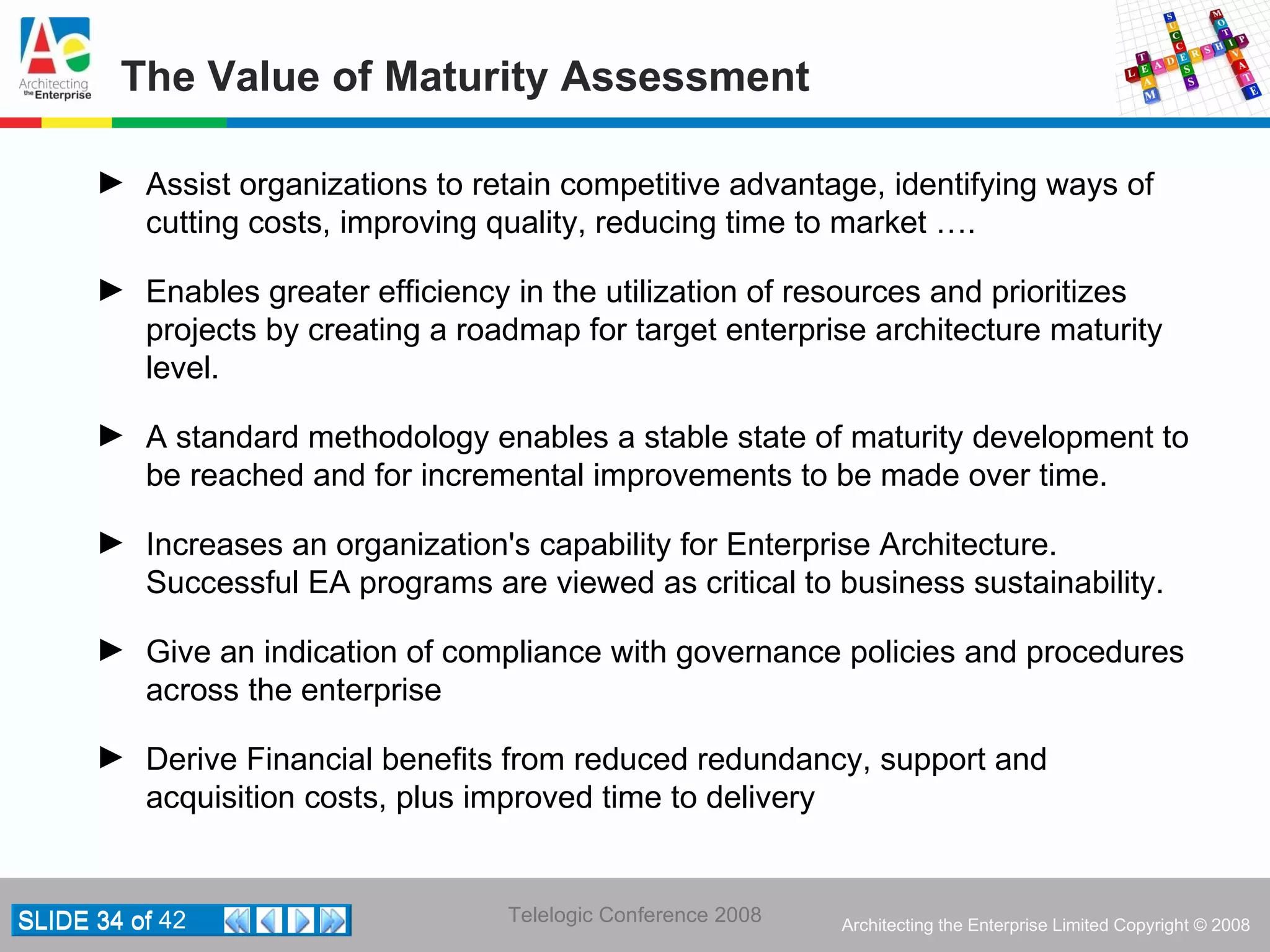 What is the Value of Mature Enterprise Architecture TOGAF | PPT