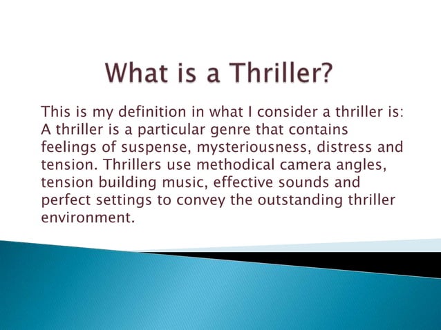 What Is A Thriller? | PPTX
