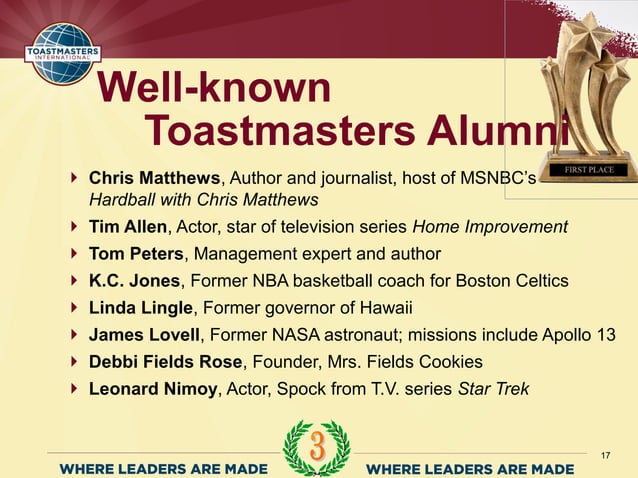What is Toastmasters? | PPT | Workshops and Classes | Hobbies & Interests