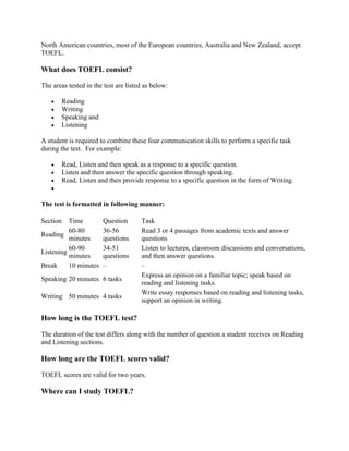 What is TOEFL ? | PDF