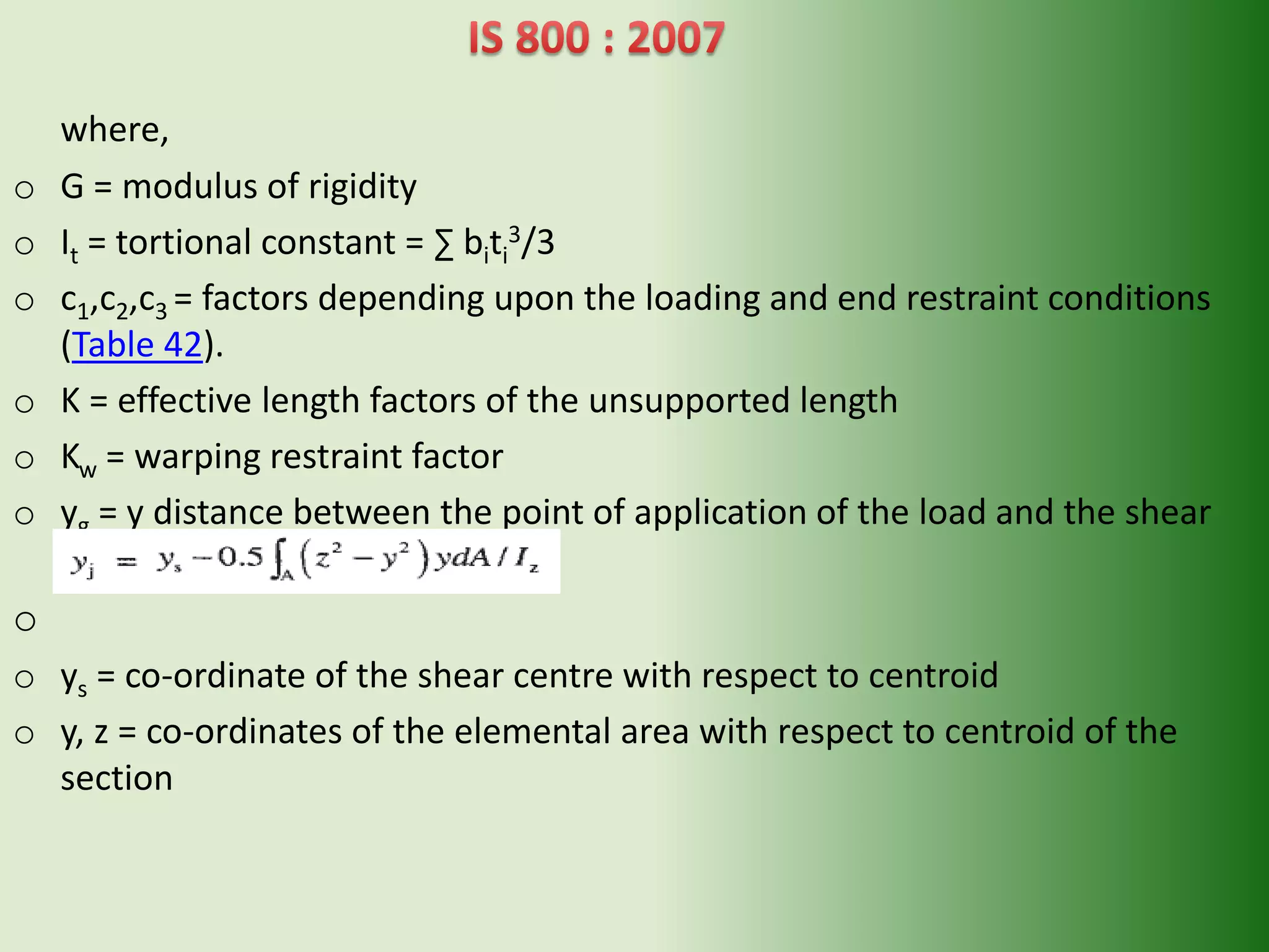 Design methods for torsional buckling of steel structures | PPTX