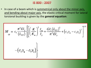 Design methods for torsional buckling of steel structures | PPTX