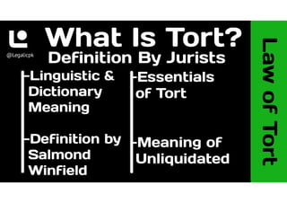 What is Tort Definition By Salmond & Winfield Essentials of tort Law of ...