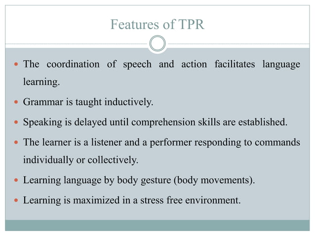 What is total physical response (TPR) | PPT