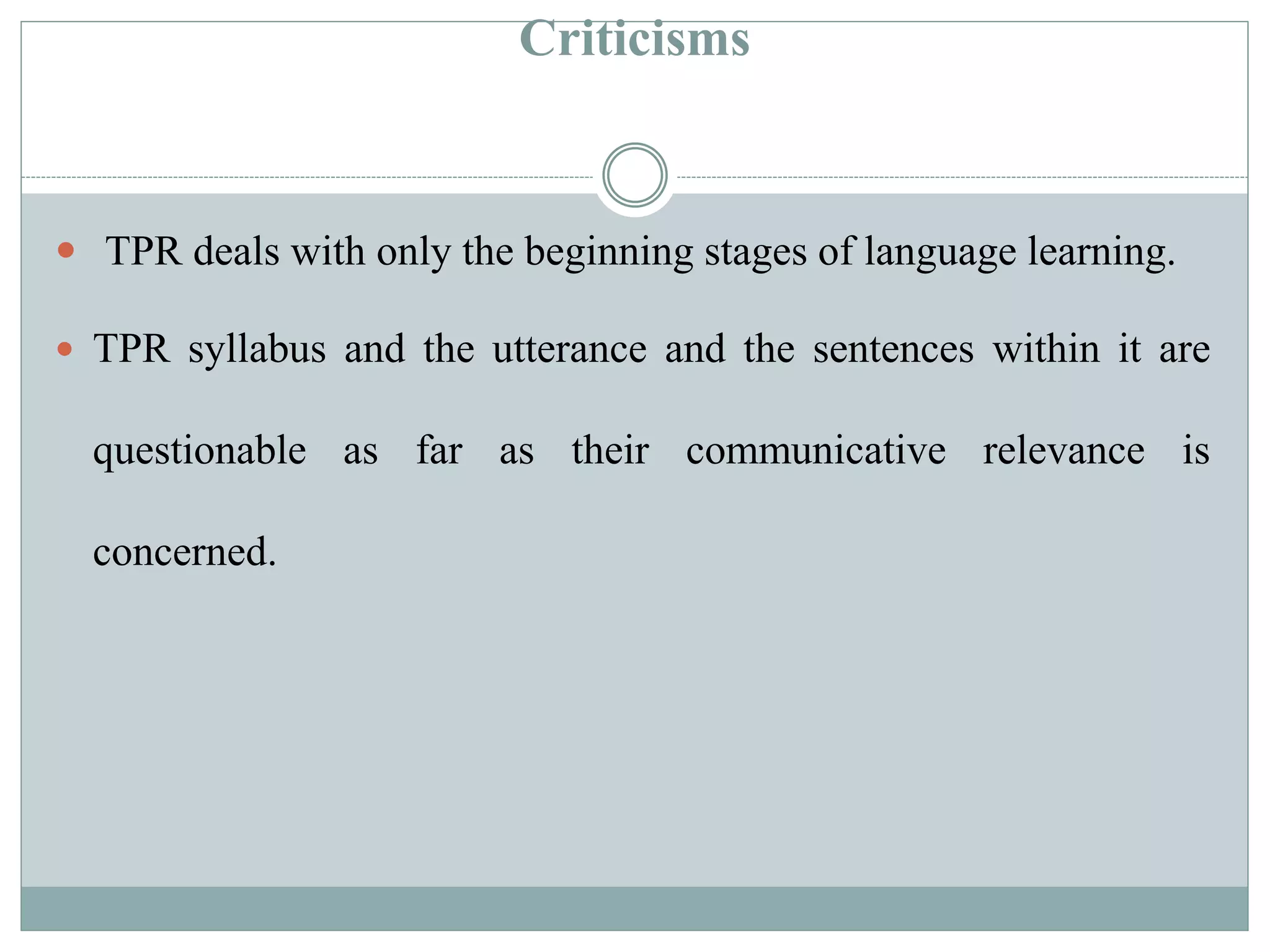 What is total physical response (tpr) | PPTX