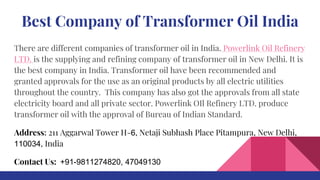 What is transformer oil | PPTX