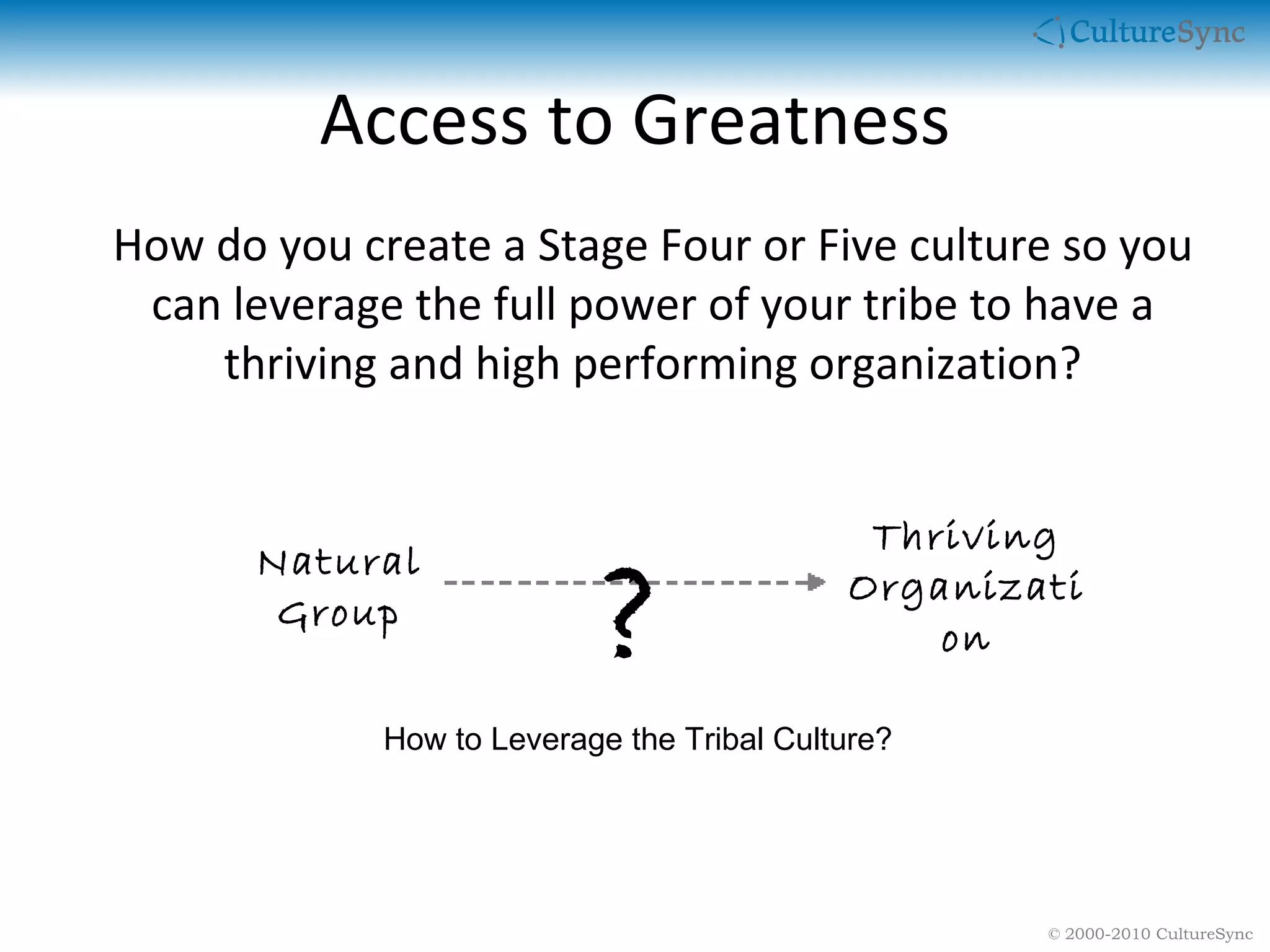 Tribal Leadership: Diagnosing Organizational Culture | PPT