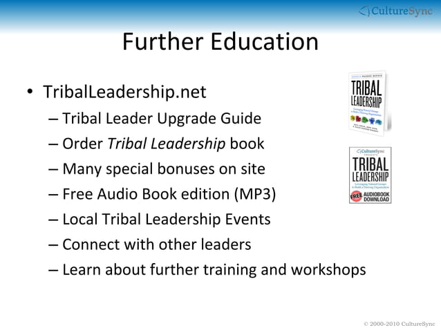 Tribal Leadership: Tribal Leader Upgrade Guide | PPT