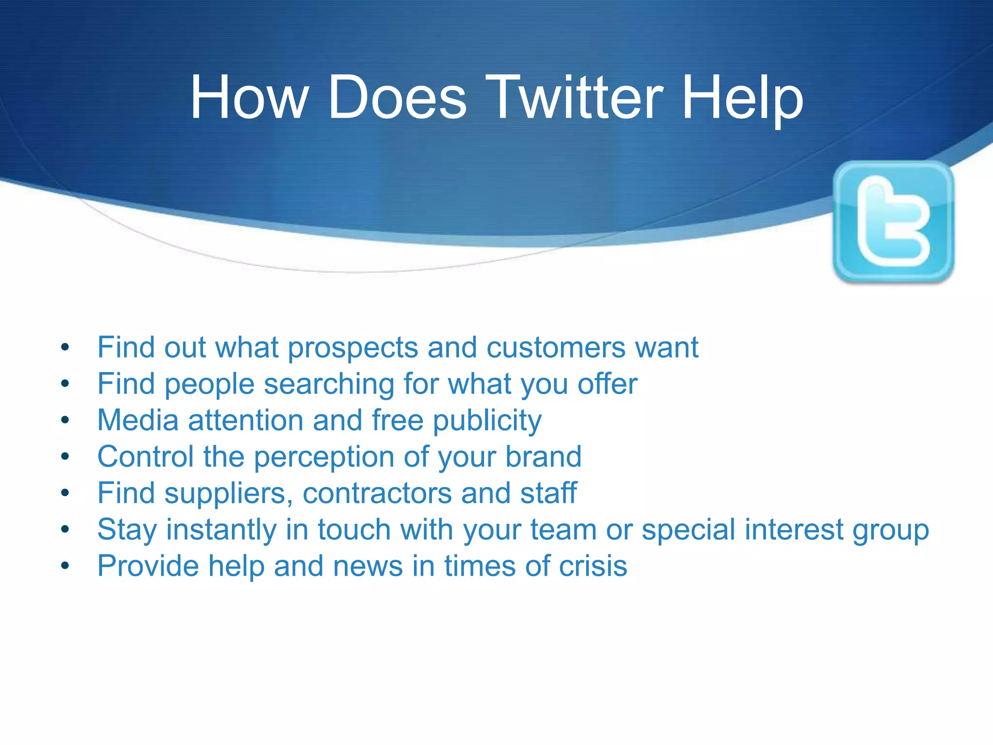 What is Twitter and How Does it Help | PPTX | Social Networking | Internet