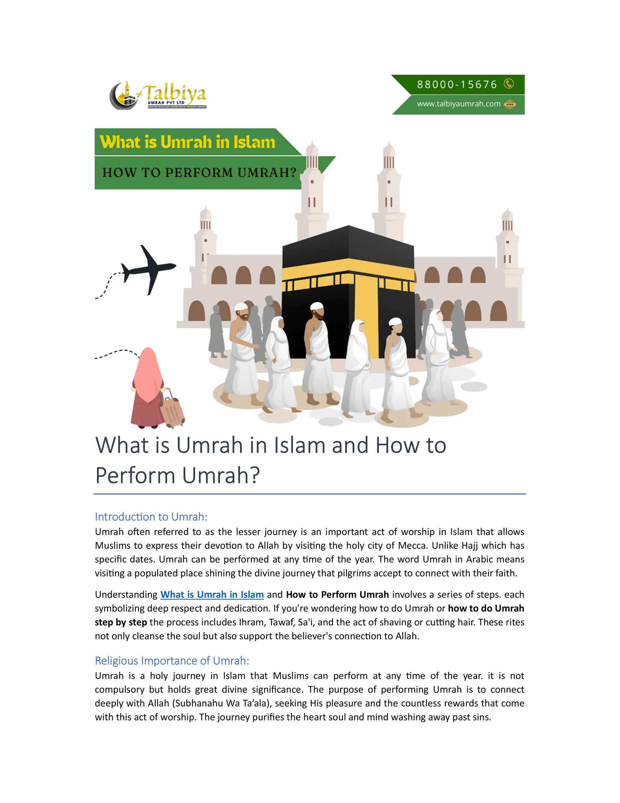 What is Umrah in Islam and How to Perform Umrah. | PDF