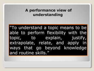 What is understanding | PPT