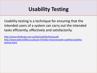 What is usability analysis | PPTX | Computer Software and Applications | Computing