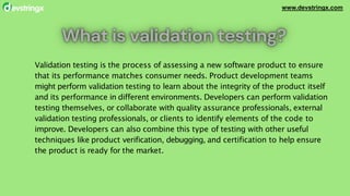 What is Validation Testing | PPT