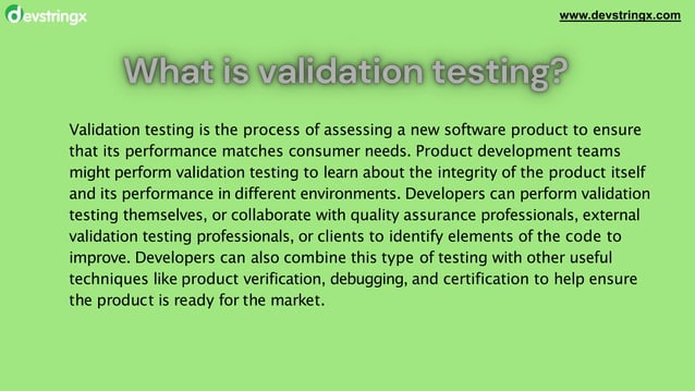 What is Validation Testing | PPT