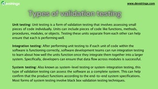 What is Validation Testing | PPT