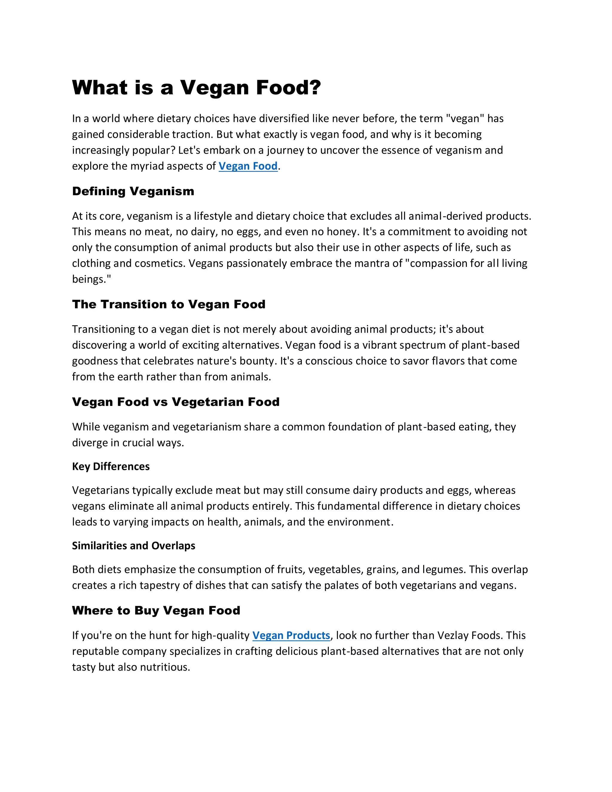 What is a Vegan Food? | PDF