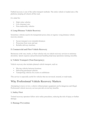 What Is Vehicle Recovery and How Does It Work. | PDF