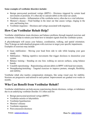 What is Vestibular Rehabilitation.pdf | Physical Therapy | Wellness