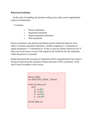 INTRODUCTION TO VHDL | PDF