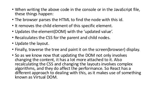 What is virtual dom in react js | PPT