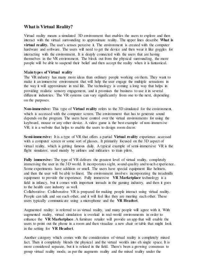 What is Virtual Reality.docx