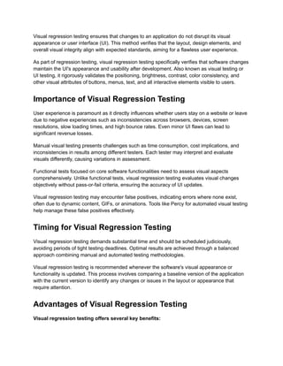 What is Visual Regression Testing Advantages, Process and Approaches.pdf